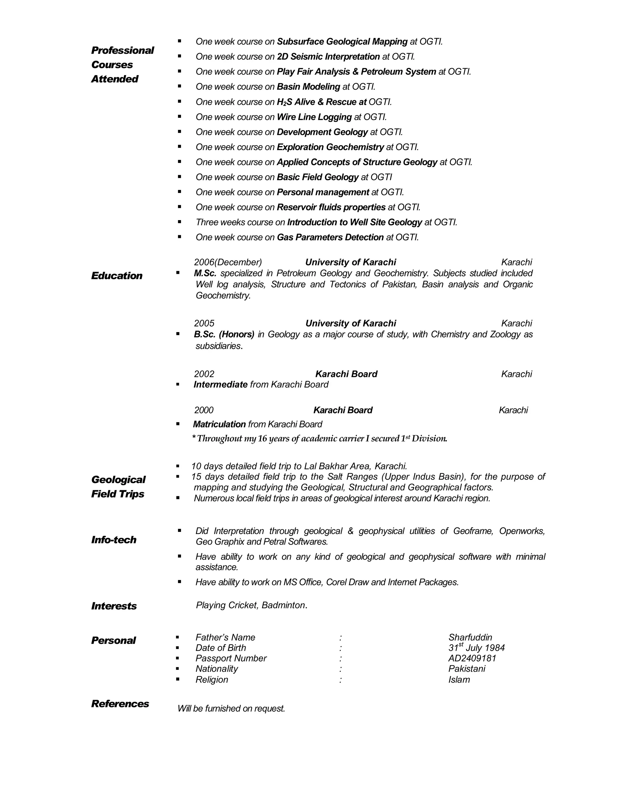 Haris resume | PDF | Geology | Science