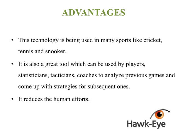 Hawk Eye Technology ppt | PPTX | Cricket | Sports