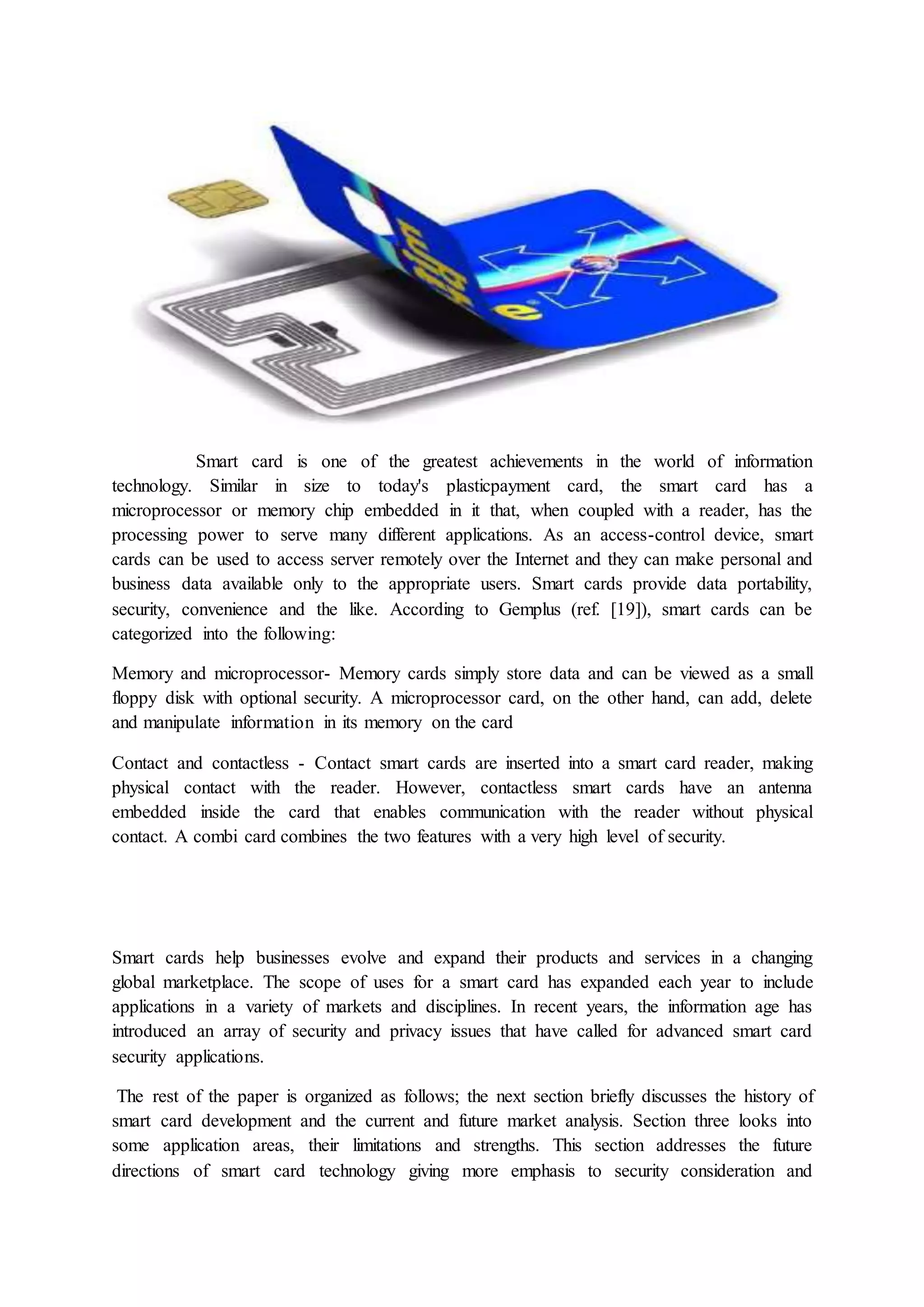 Abstract Smart Card Technology Docx Internet Computing