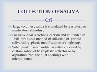 saliva as a biomarkers in periodontics | PPTX