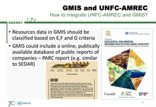 Framework of UNFC-AMREC in line with requirements of Africa Mining ...