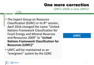 Framework of UNFC-AMREC in line with requirements of Africa Mining ...