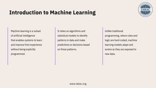 Exploring the Applications of Machine Learning | IABAC | PPT