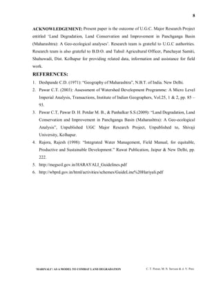 ‘HARIYALI’: AS A MODEL TO COMBAT LAND DEGRADATION | PDF