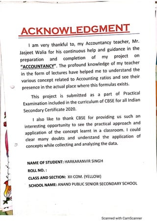 specific accountancy project file | PDF