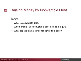 Harlem Biospace Seminar: Raising Money by Convertible Debt | PDF