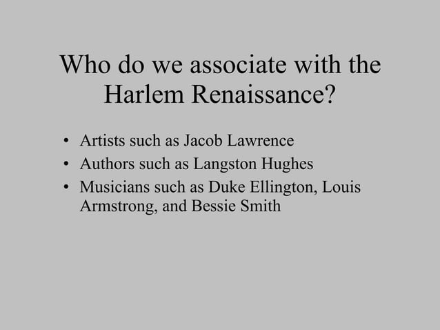 Harlem Renaissance Presentation | PPT