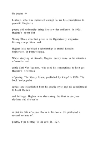 Harlem by langston hughes what happens to a dream defer | DOCX