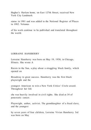 Harlem by langston hughes what happens to a dream defer | DOCX