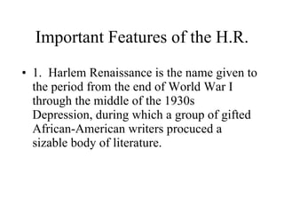 Harlem r. and hughes | PPT