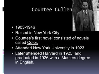 Harlem renaissance | PPTX | Books and Literature