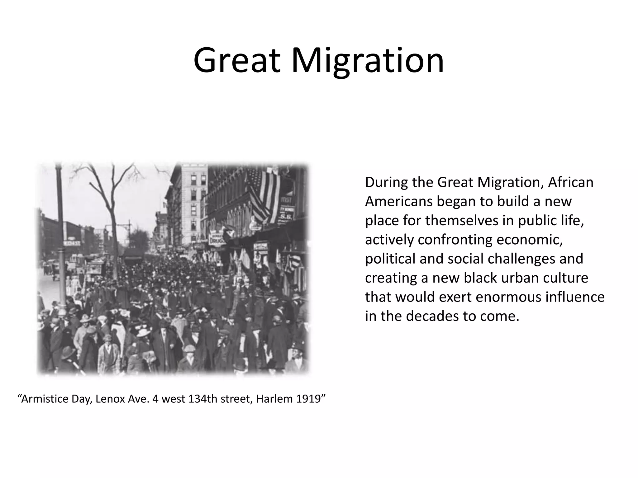 Harlem renaissance great migration and inner cities | PPTX