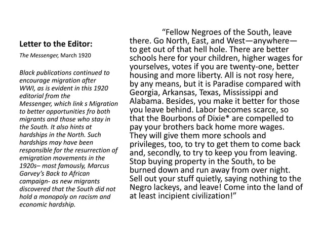 Harlem renaissance great migration and inner cities | PPT