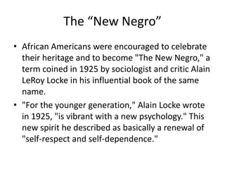 Harlem renaissance great migration and inner cities | PPTX