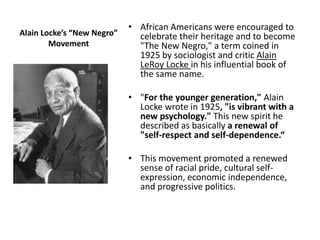 Harlem renaissance great migration and inner cities | PPTX