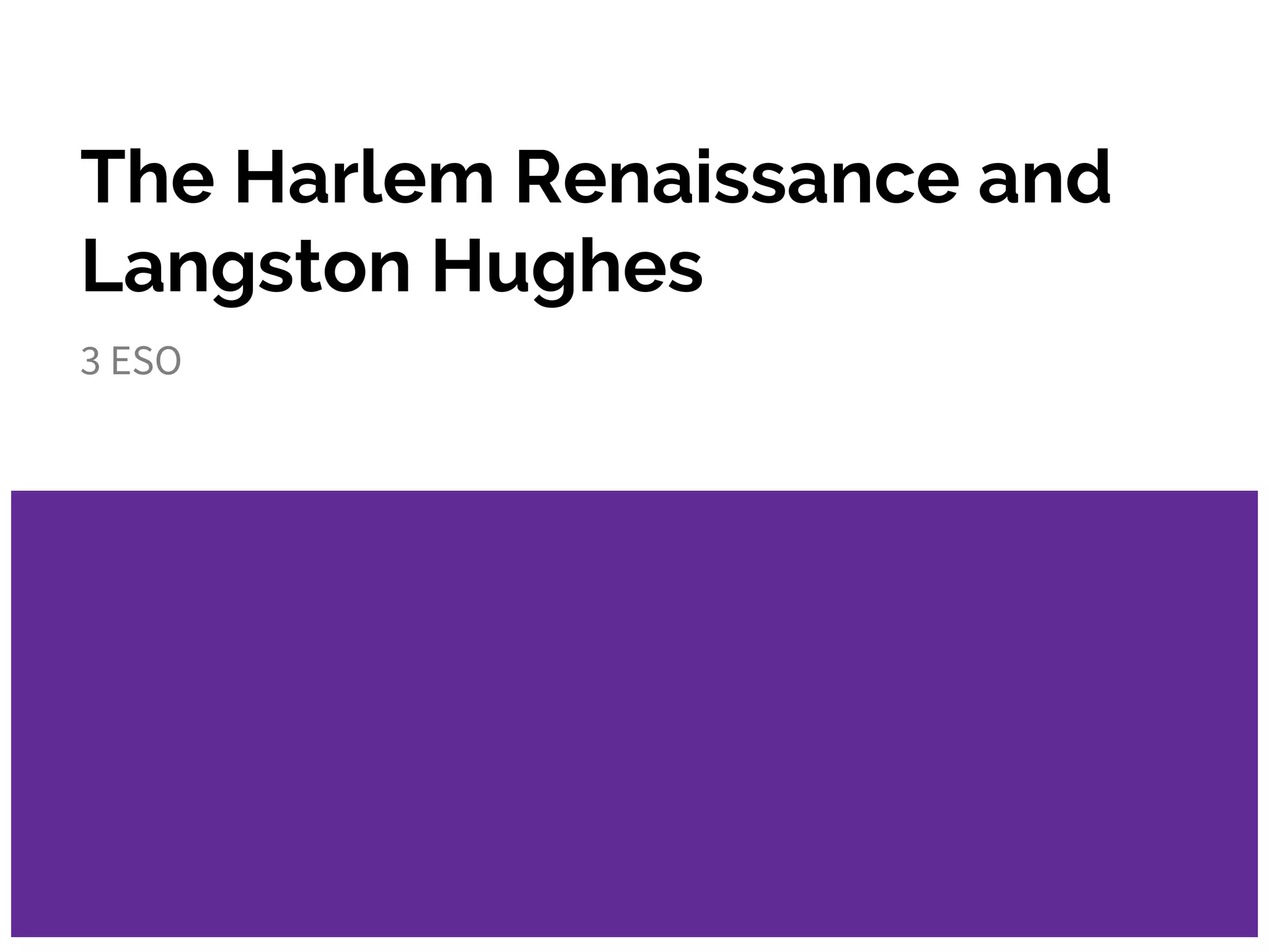 Harlem renaissance and langston hughes | PPTX