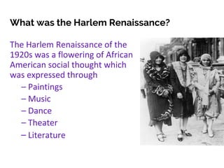 Harlem renaissance and langston hughes | PPTX