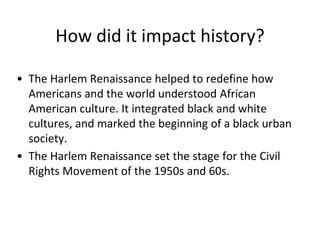 Harlem renaissance and langston hughes | PPTX