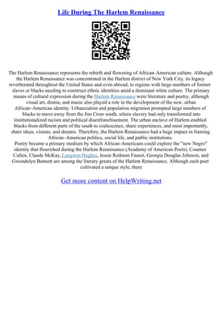 Harlem Renaissance Essays | PDF