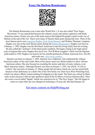 Harlem Renaissance Essays | PDF