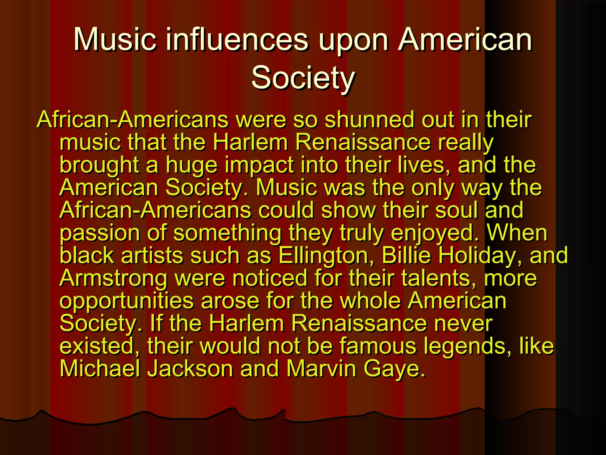 Harlem Renaissance Music and Dance | PPT | Jazz | Music