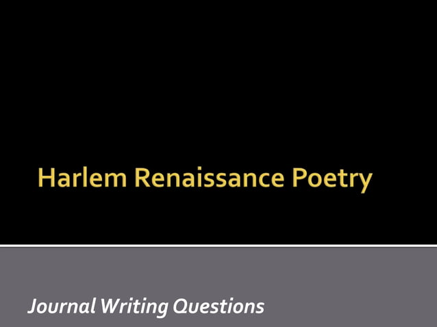 Harlem renaissance poetry | PPT