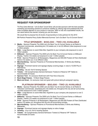 Harlem Renaissance Summer Music Fest Summarized Percy Sutton Generic | PDF