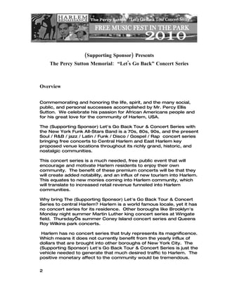 Harlem Renaissance Summer Music Fest Summarized Percy Sutton Generic | PDF