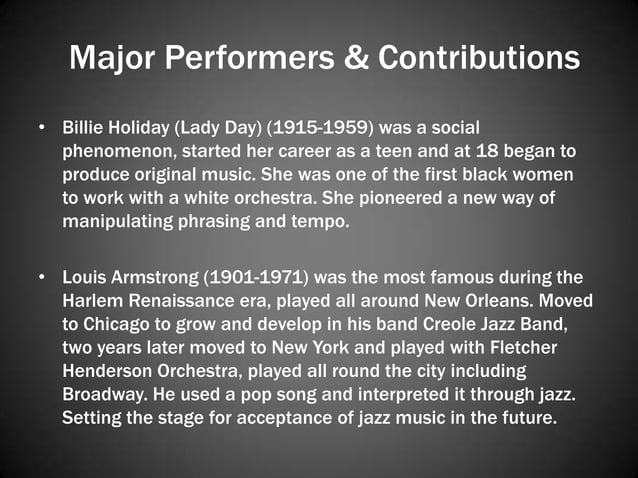Harlem Renaissance Music CP | PPT