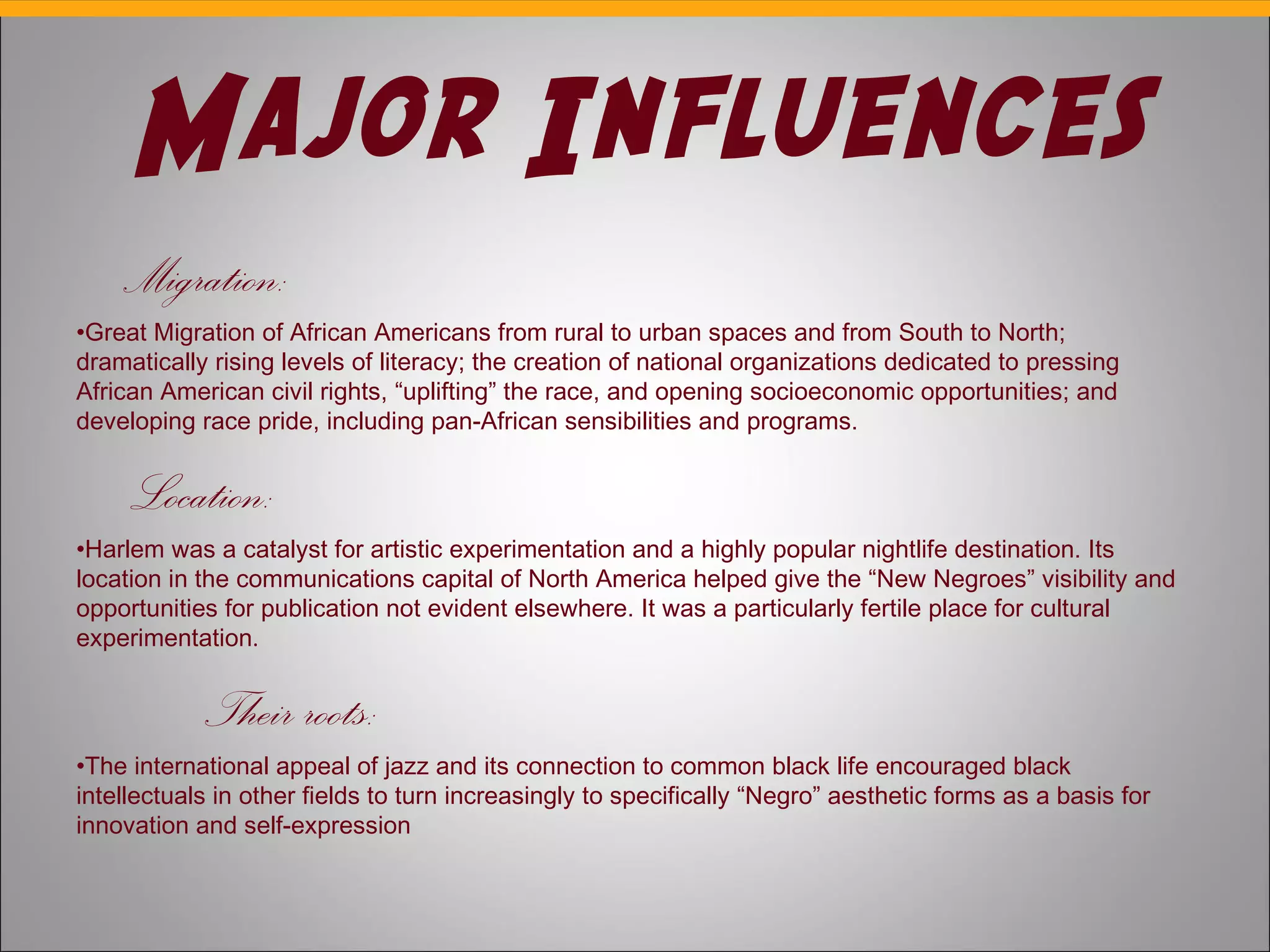 Harlem Renaissance Visual Art | PPT | Music | Entertainment