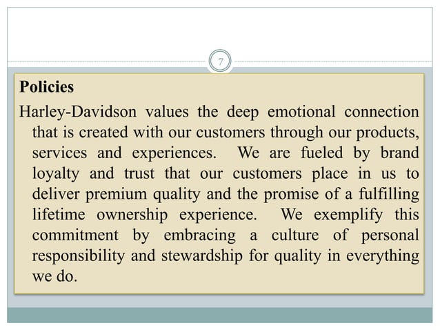 Harley davidson presentation | PPTX | Executive Leadership & Management | Business