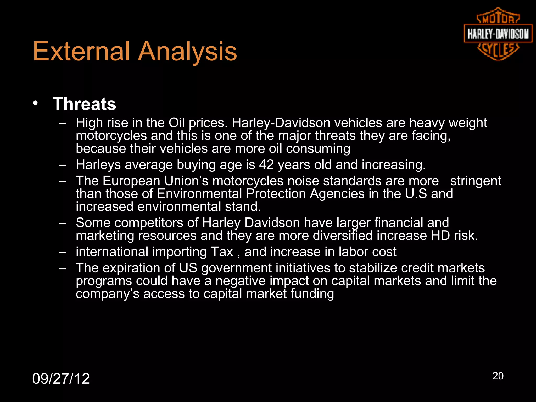 Harley Davidson, Strategic Analysis | PPT | Business Accounting ...
