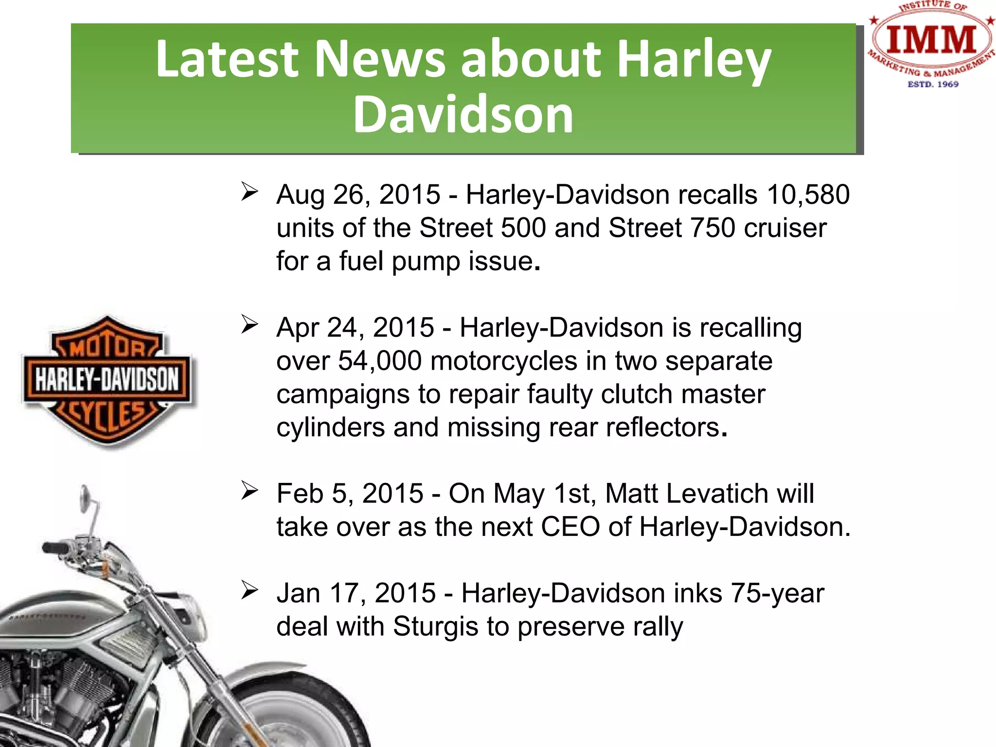 Harley Davidson ( Strategic Management Report) Mission, Vision | PPT