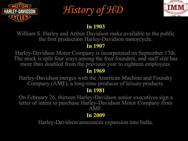 Harley Davidson ( Strategic Management Report) Mission, Vision | PPT