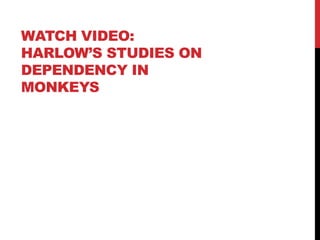 Psychology: Harlow’s experiments on attachment in monkeys. by Janice ...