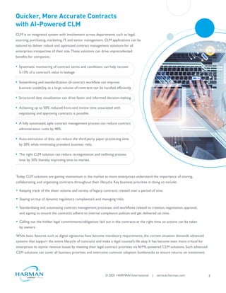 REINVENT CONTRACT MANAGEMENT WITH AI-POWERED CLM SOLUTIONS | PDF