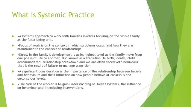 How does Systemic practice and promoting resilience improve outcomes