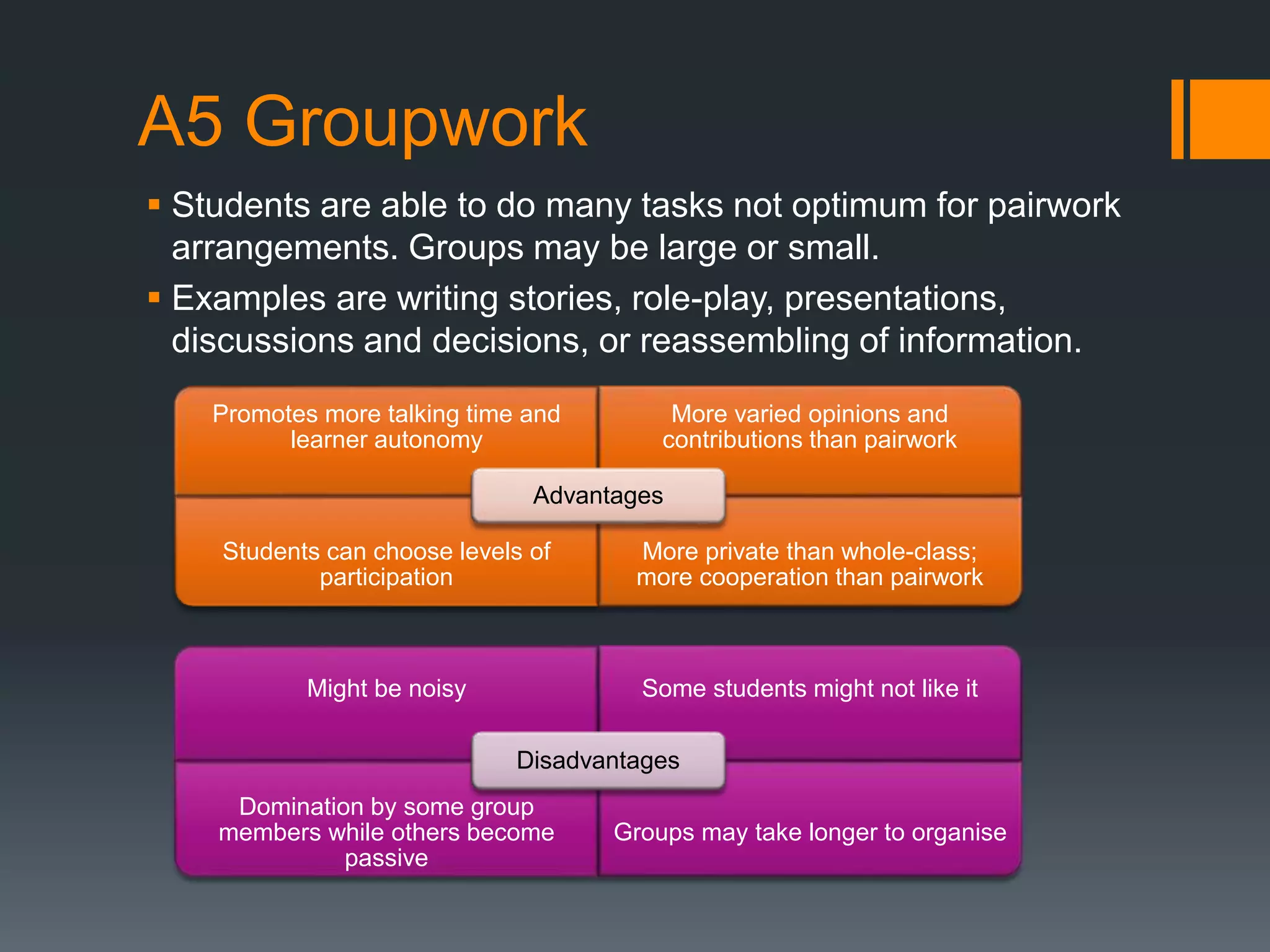 The practice of English language teaching- Grouping students | PPTX
