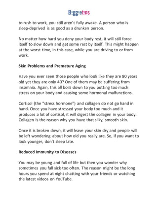 Harmful effects of staying up late | DOCX