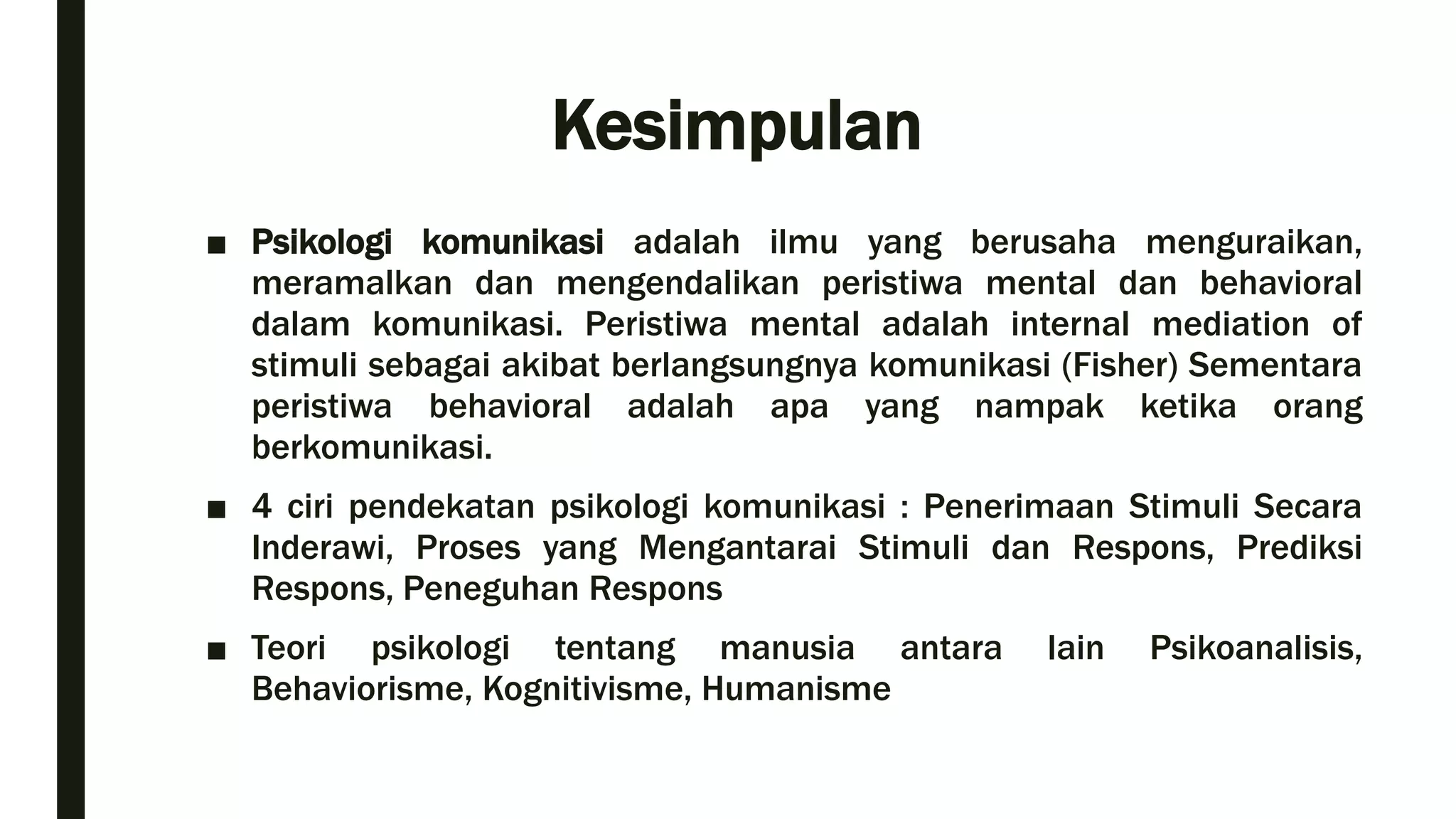 Pengertian dan ruang lingkup psikologi komunikasi | PPTX