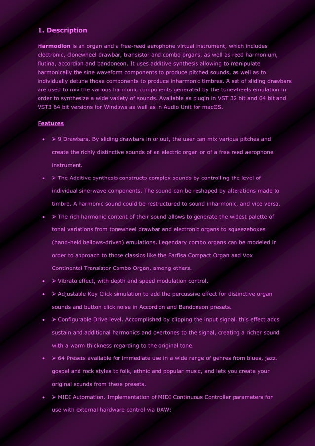 Harmodion VST VST3 Audio Unit: Clonewheel Drawbar, Transistor and Combo ...