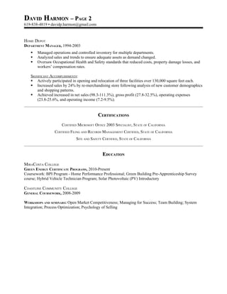 Harmon, david resume | DOC