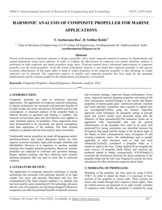Harmonic analysis of composite propeller for marine applications | PDF