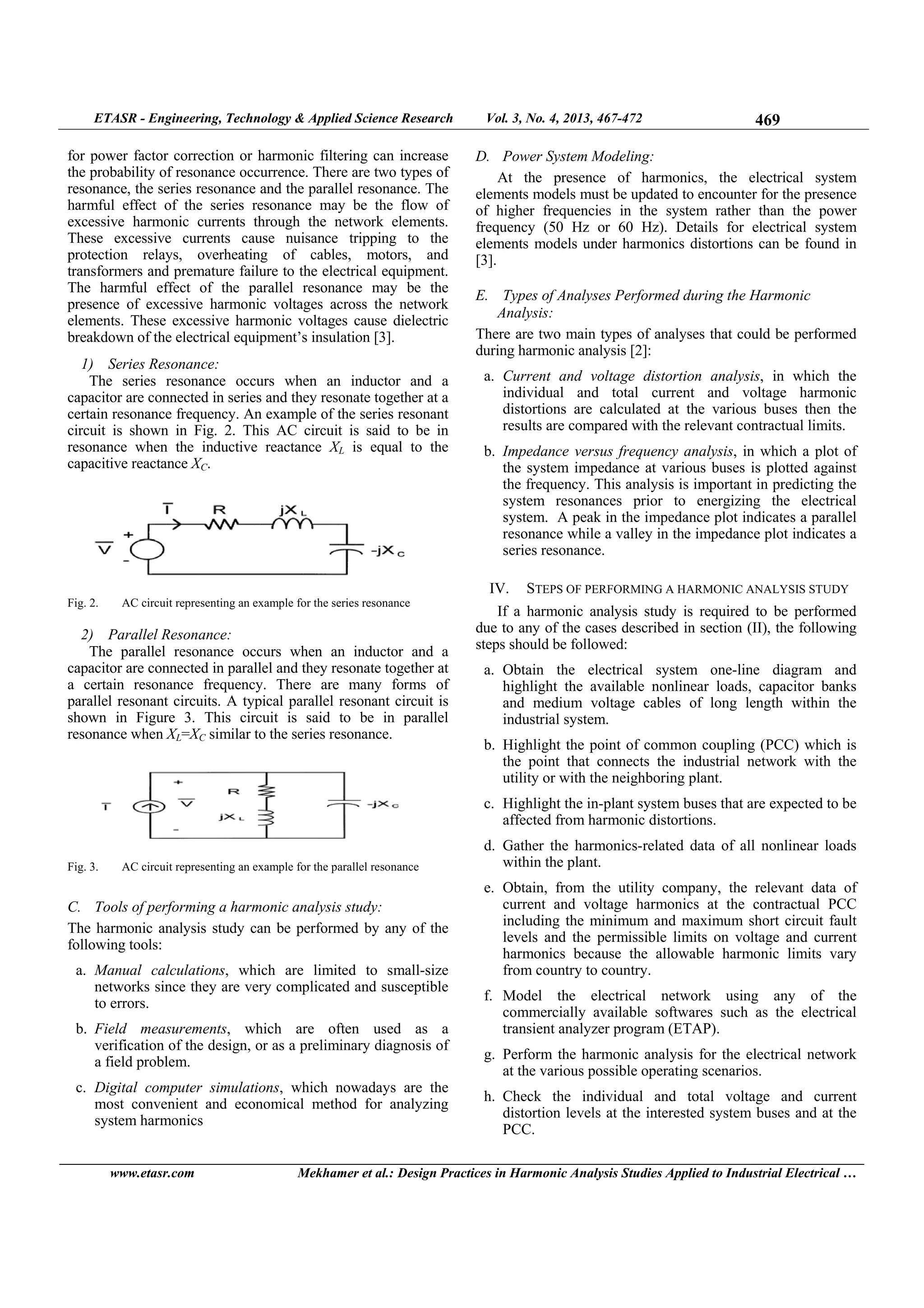 Harmonic analysis procedure | PDF