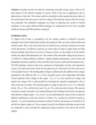 Harmonic comparisons of various pwm techniques... A report | PDF