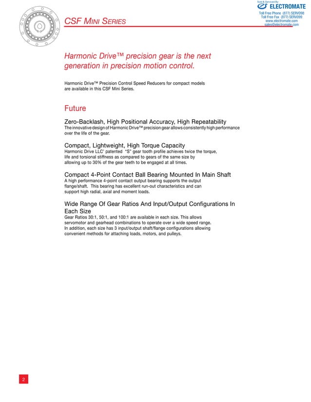 Harmonic csf mini_catalog | PDF | Computer Peripherals | Computing