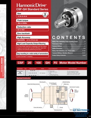Harmonic drive csf gh brochure | PDF | Radio Control | Hobbies & Interests