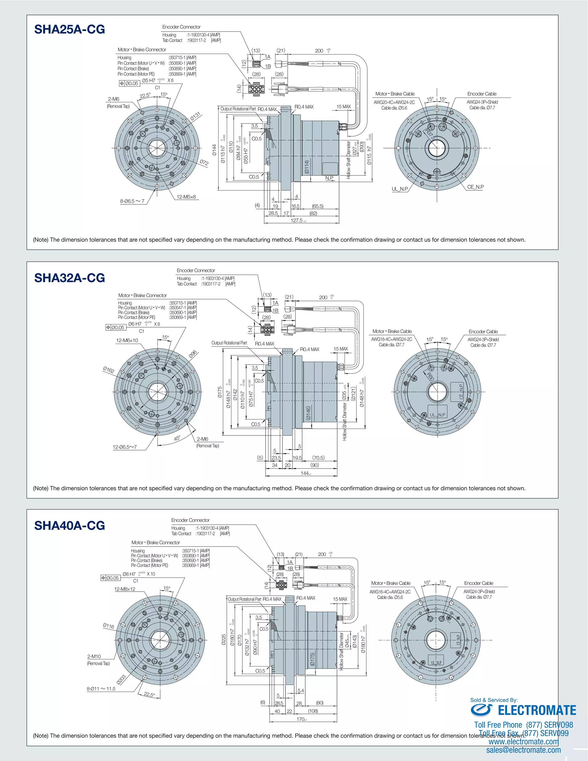 Harmonic drive sha cg specsheet | PDF