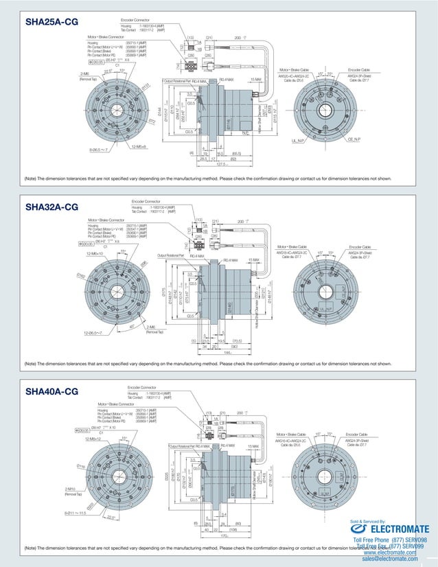 Harmonic drive sha cg specsheet | PDF