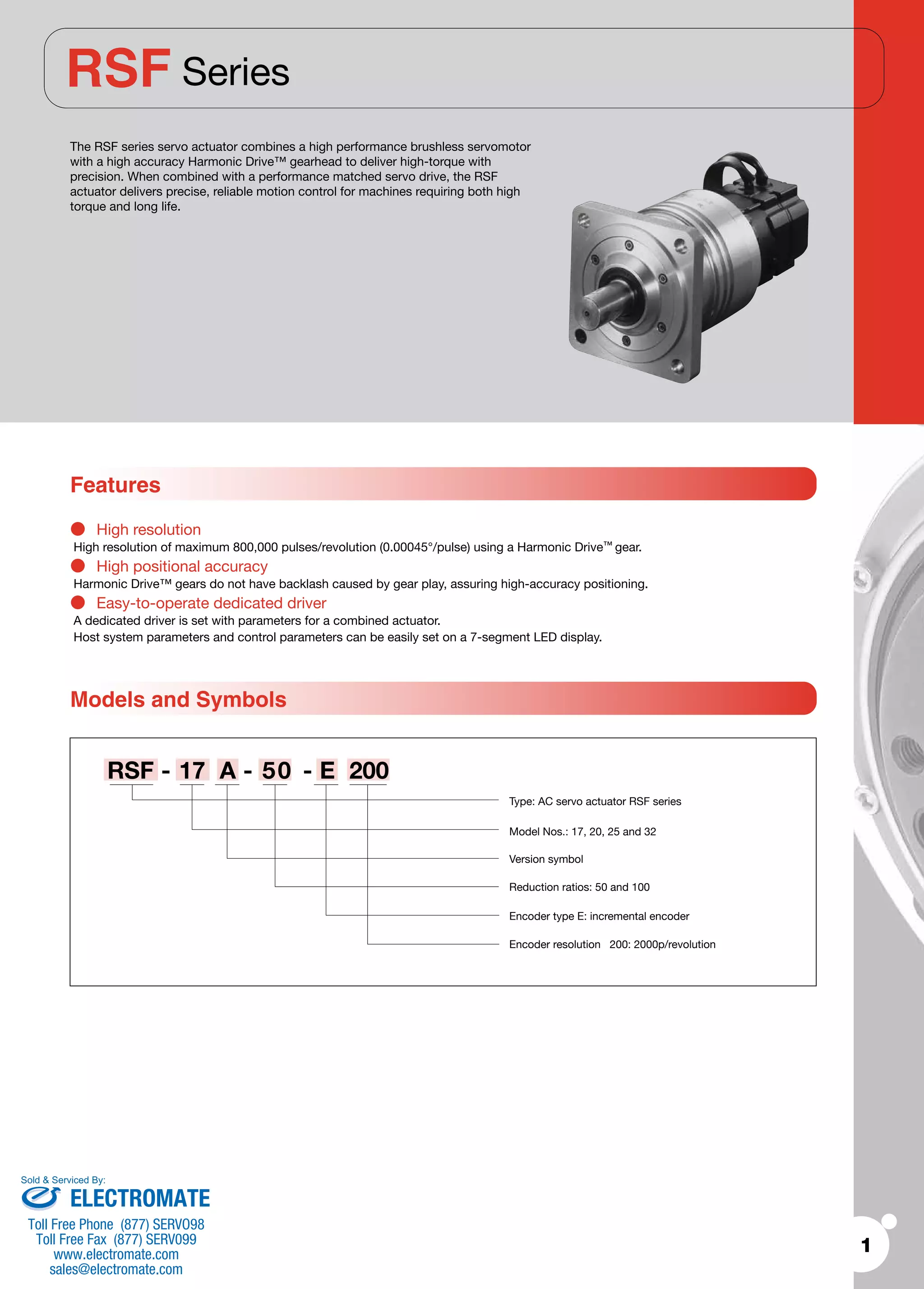 Harmonic rsf series_specsheet | PDF